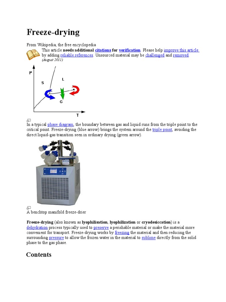 Freeze-Drying: Improve This Article Reliable References Challenged ...