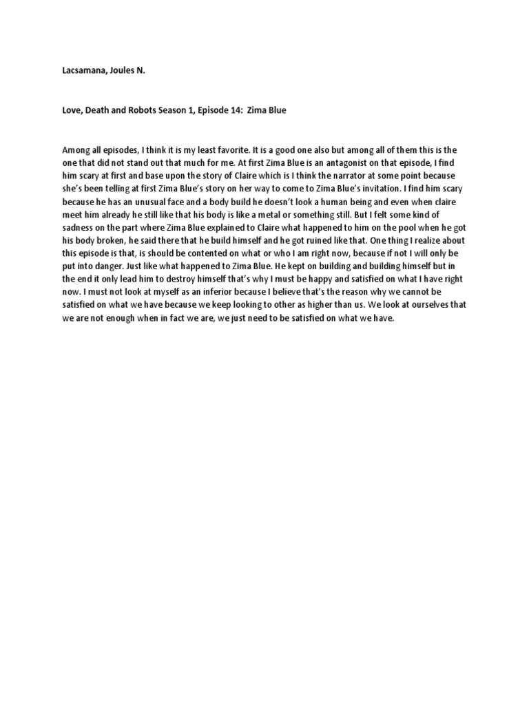 Zima Blue | PDF | Poetry