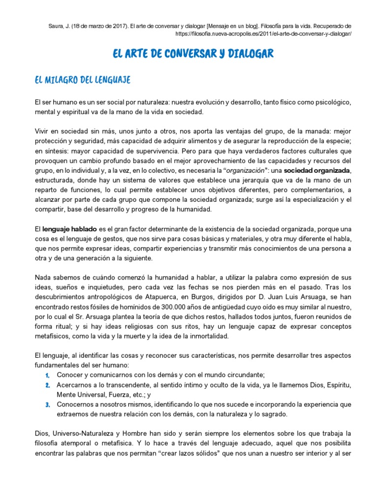 EL_ARTE_DE_CONVERSAR_Y_DIALOGAR | PDF | Amor | Verdad