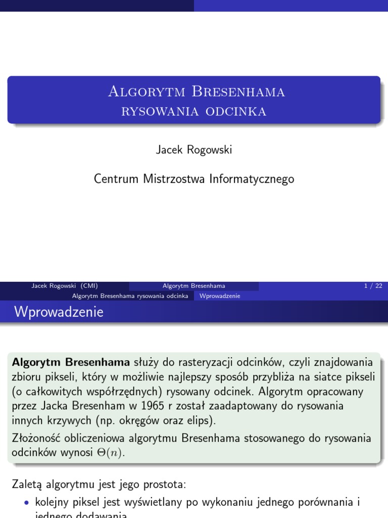 Algorytm Bresenhama T | PDF