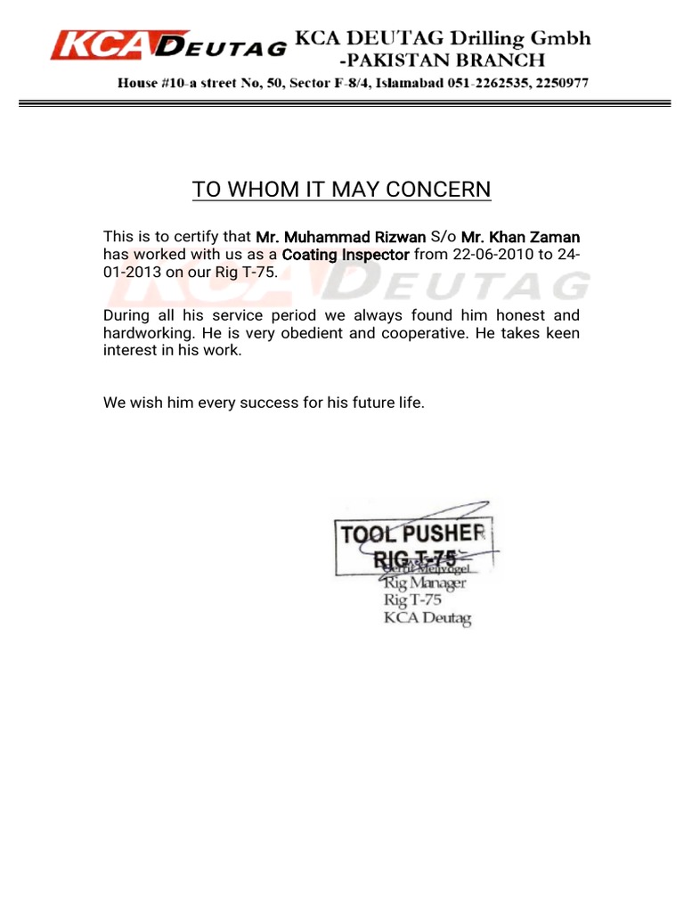 KCA Dautag Drilling Exp Letter | PDF