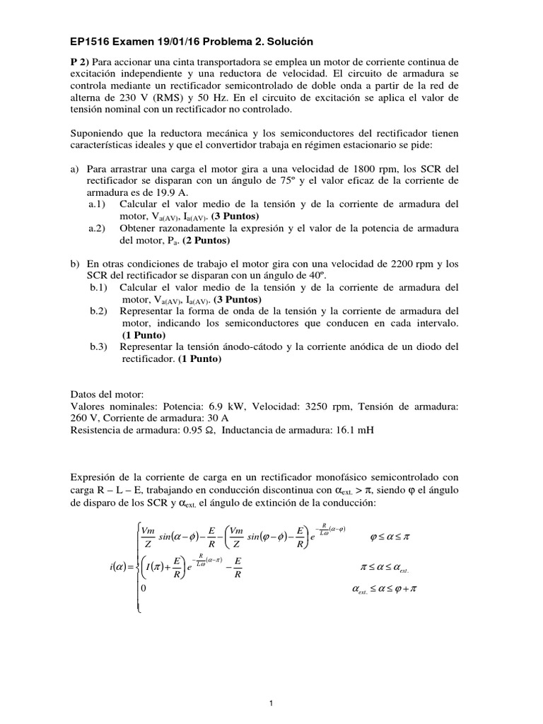 Ep 19 01 16 Problema2 (G) | PDF | Rectificador | Corriente eléctrica