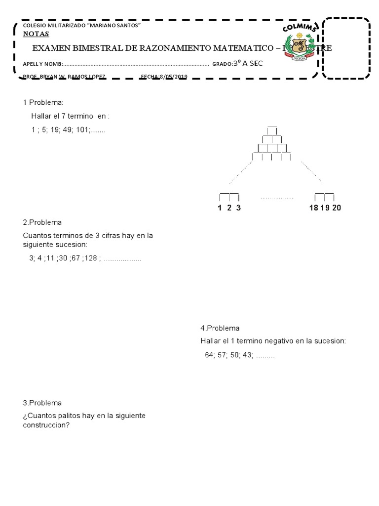 Examen Bimestral RM 3A | PDF