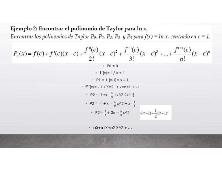 Derivation Of The Taylor Polynomial Approximation For The Function Fx 1x Around X1 Pdf 
