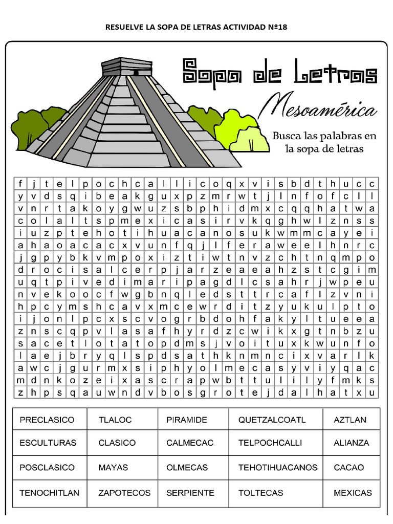 Mesoamerica Sopa de Letras | PDF