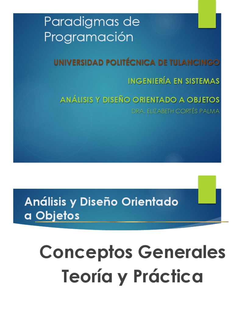 Análisis de los conceptos fundamentales de la programación orientada a objetos | PDF | Objeto ...