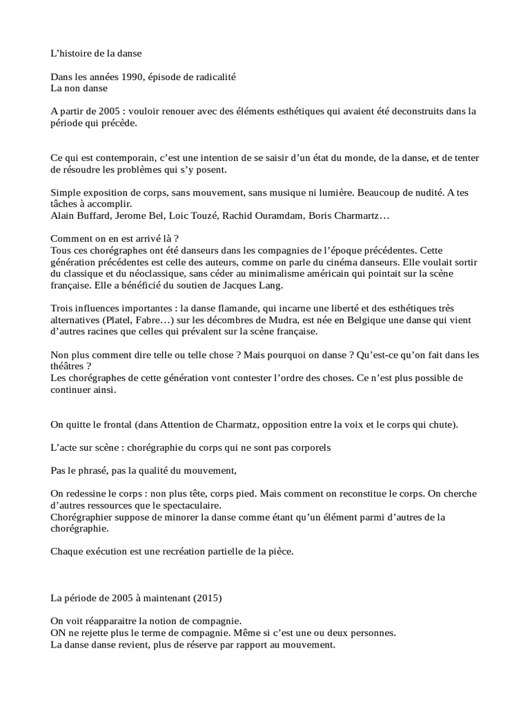 Évolution de la danse contemporaine | PDF | Art | Poésie
