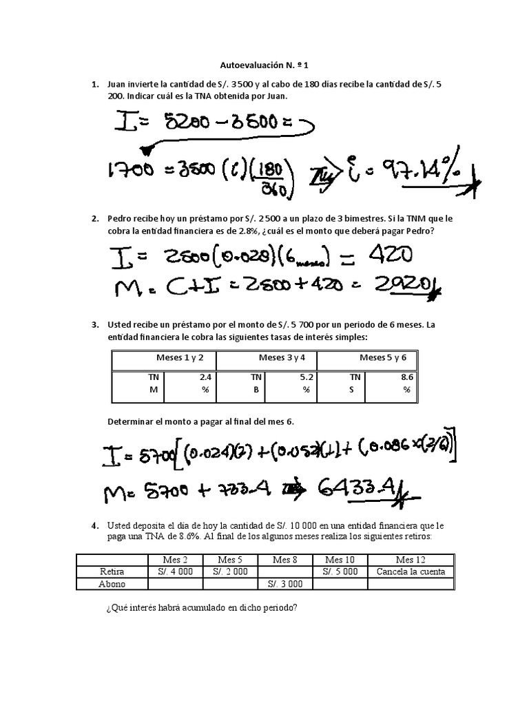 Retroalimentación Autoevaluación 1 Matematicas | PDF | Bancos | Dinero