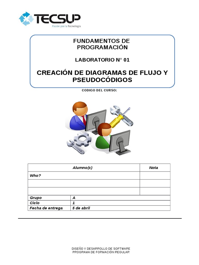 Lab 01 Creaci N de Diagramas de Flujo y Pseudoc Digos | PDF | Algoritmos | Software