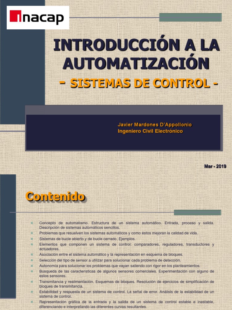 Introduccion A La Automatizacion Sistema | PDF | Sistema de control | Ingeniería