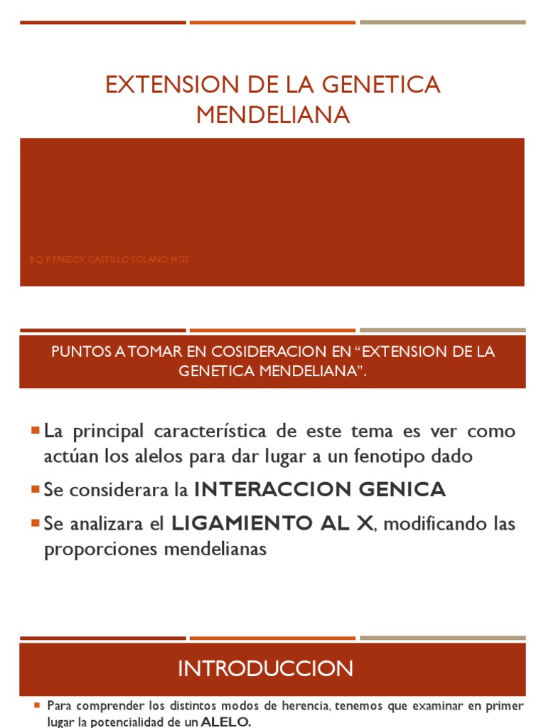 Extension de La Genetica Mendeliana | PDF | Alelo | Dominancia (Genética)