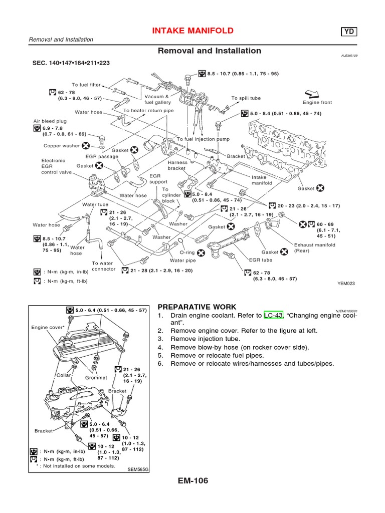 Removal and Installation: Intake Manifold | PDF
