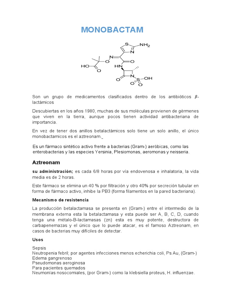 Monobactam para Adjuntar | PDF