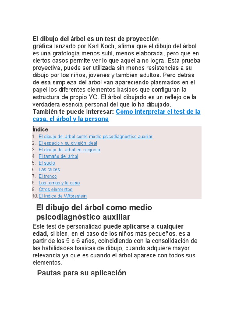 El análisis del test proyectivo del dibujo del árbol: sus elementos ...