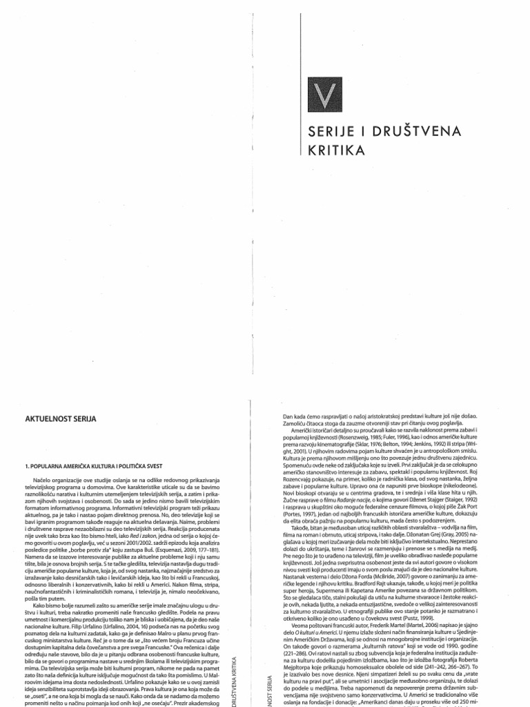 Serije I Društvena Kritika | PDF