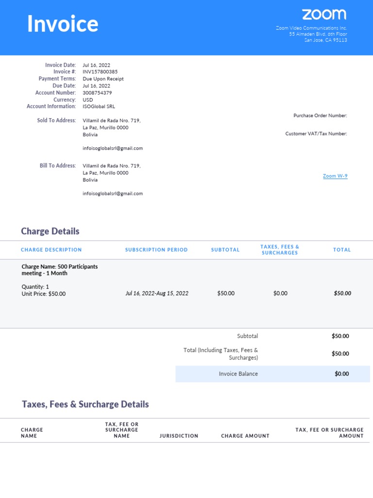 Invoicepdf Pdf Invoice Fee