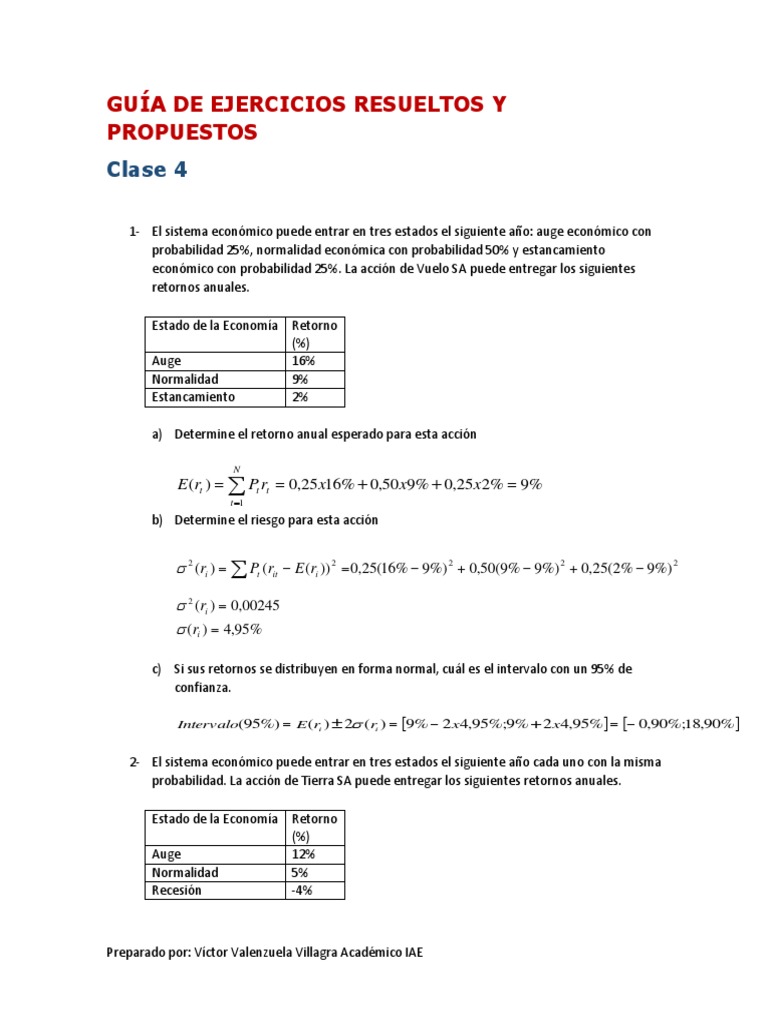 Ejercicios Resueltos y Propuestos - 4 | PDF | Análisis estadístico | Enseñanza de matemática