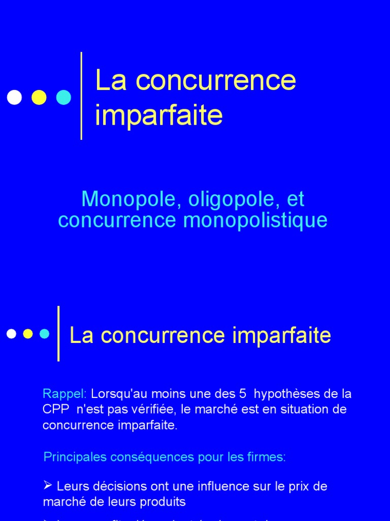 Monopole Et Oligopole | PDF | Monopole | Oligopole