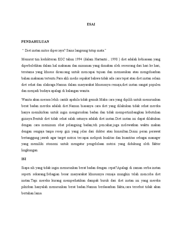 Esai Bahasa Indonesia | PDF