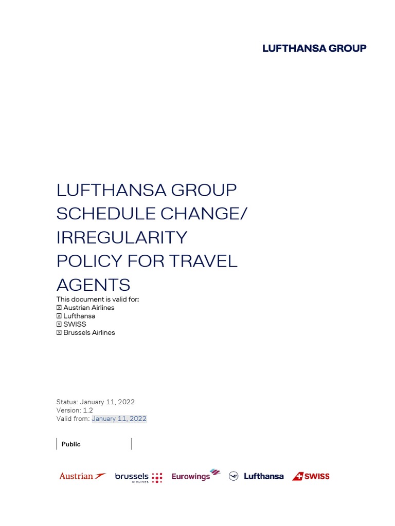Schedule Change Policy For TA LH Lufthansa | PDF | Airlines | Aviation