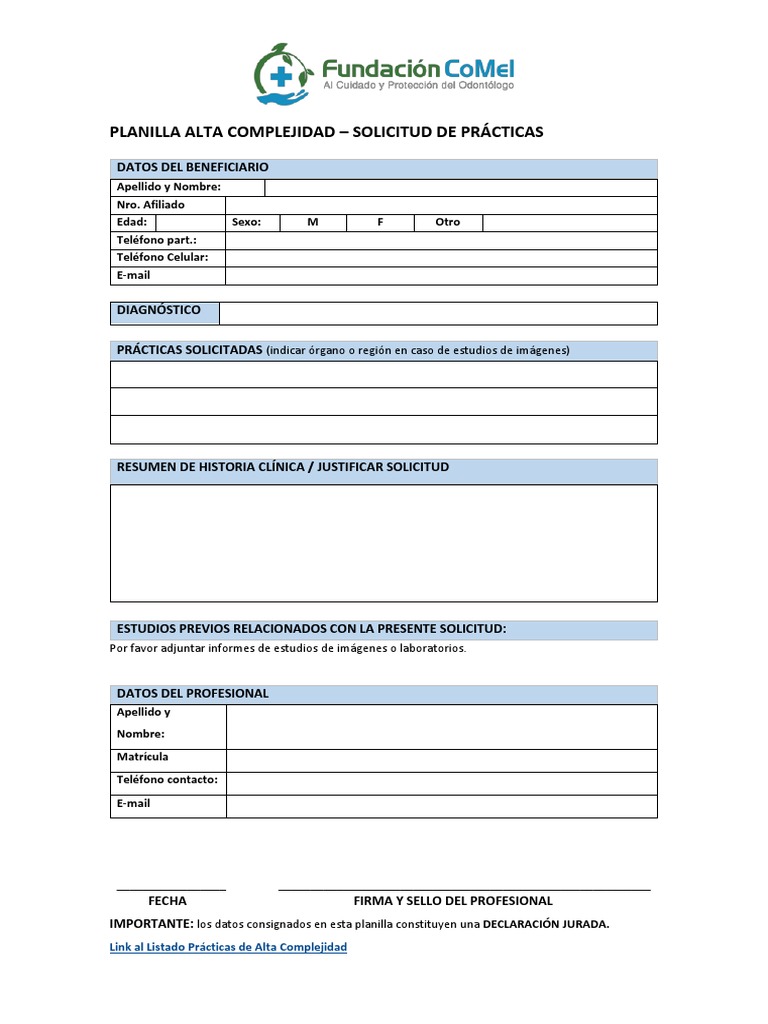 Planilla Alta Complejidad COMEI 2022 | PDF | Medicina CLINICA | Especialidades Medicas