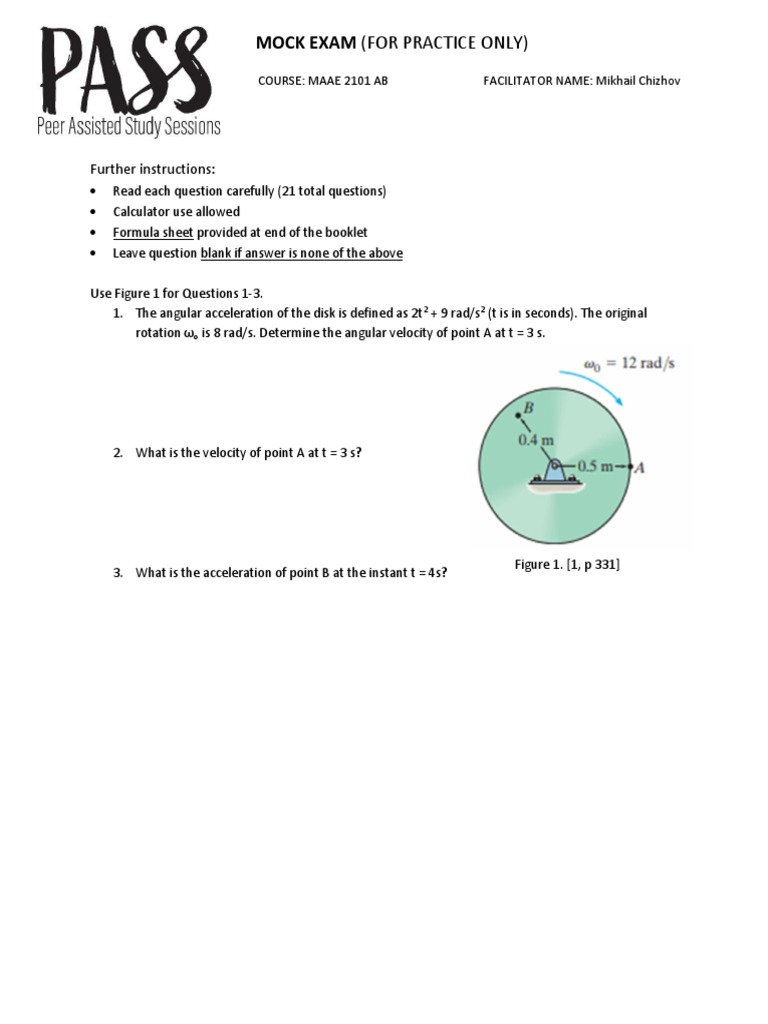 Mock Midterm Dynamics | PDF | Velocity | Acceleration