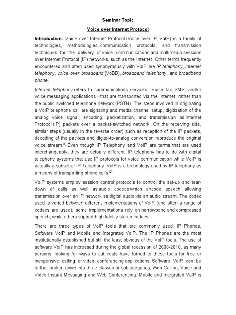 Voip | PDF | Voice Over Ip | Telephony