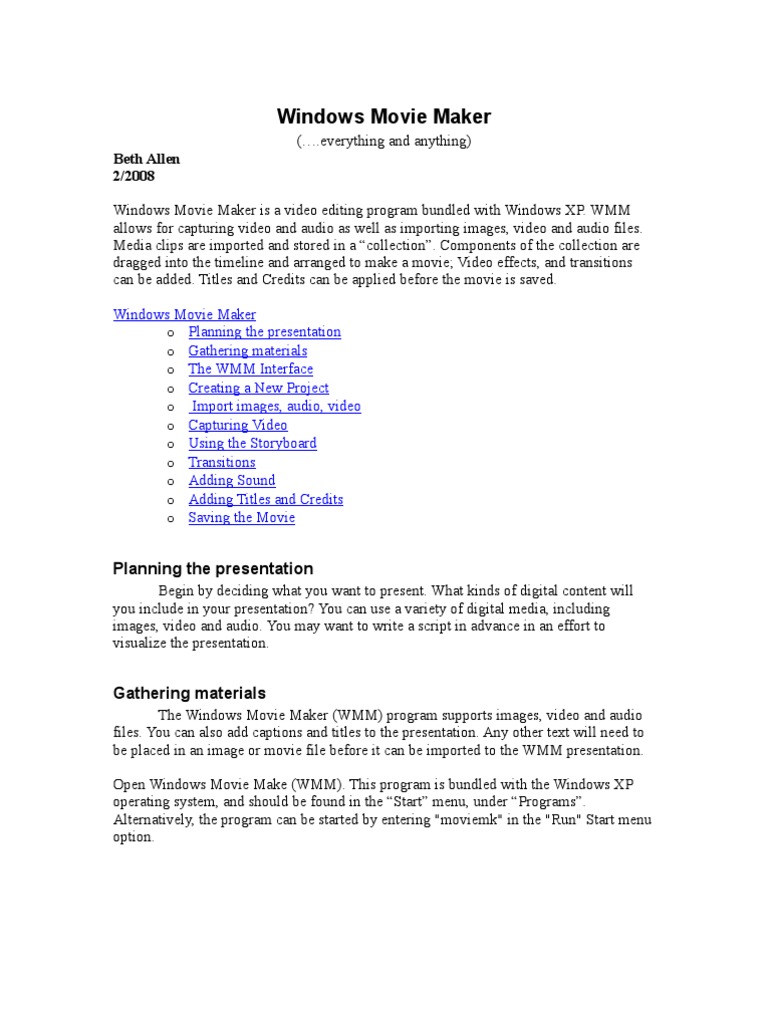 Windows Movie Maker | PDF | Media Technology | Digital Technology