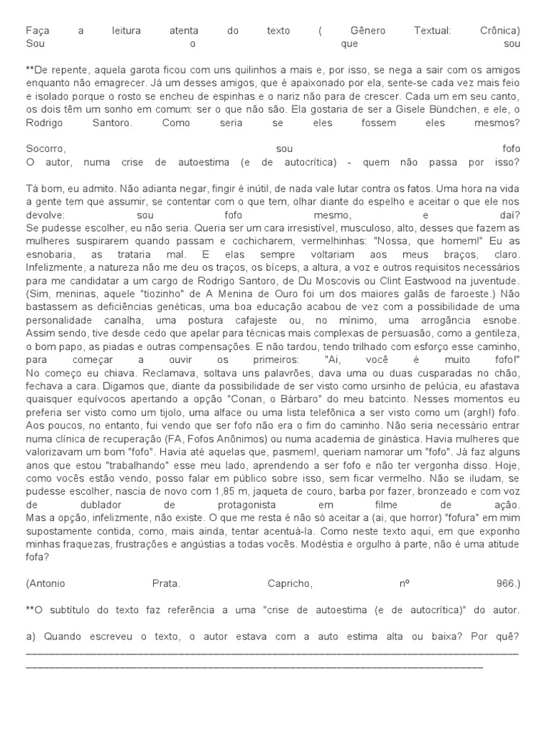 Texto Autoestima | PDF | Autoestima