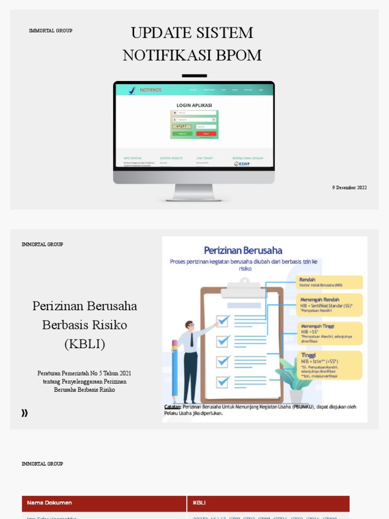 Update Sistem Notifikasi BPOM | PDF | Pengelolaan Keuangan & Uang