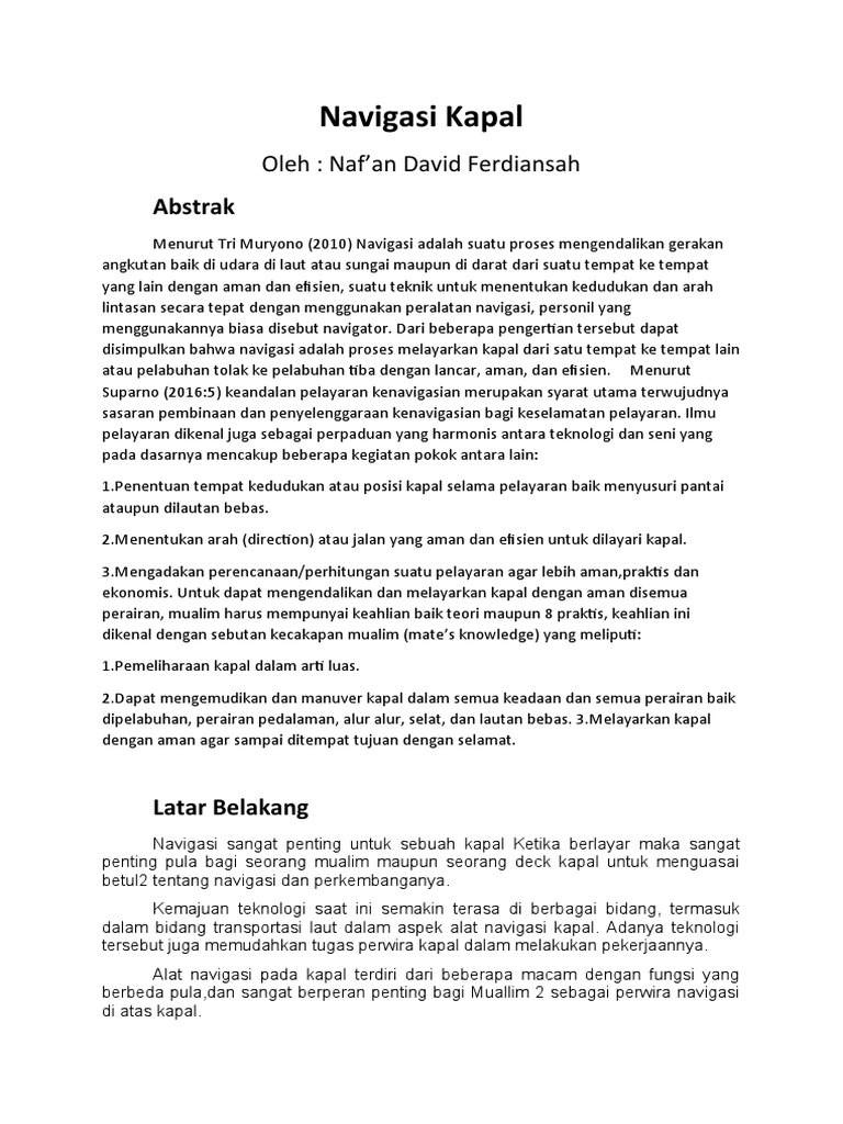 Navigasi Kapal: Abstrak | PDF