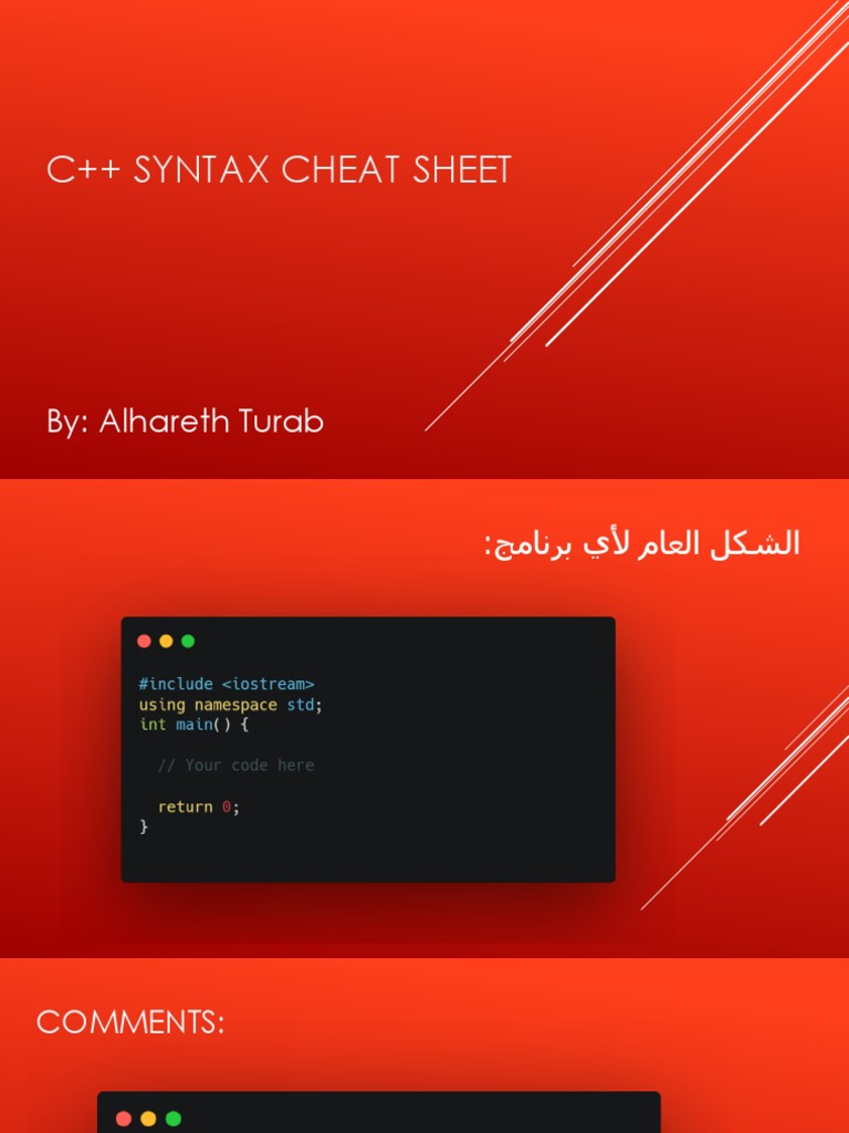 C++ Syntax Cheat Sheet | PDF C++ Syntax Cheat Sheet | PDF