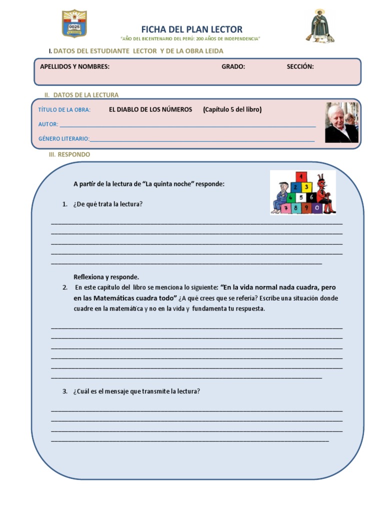 Ficha Del Plan Lector 5 | PDF