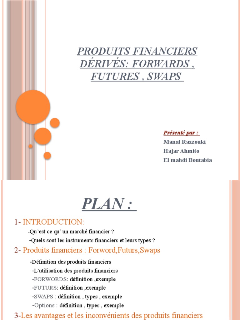 Produits Financiers Dérivés: Forwards, Futures, Swaps: Présenté Par ...