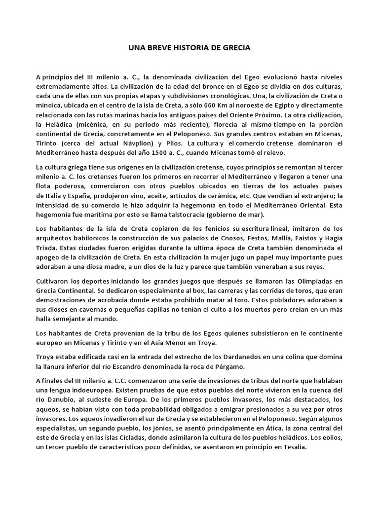 Breve Historia de Grecia | PDF | Alejandro el Grande | Antigua Grecia