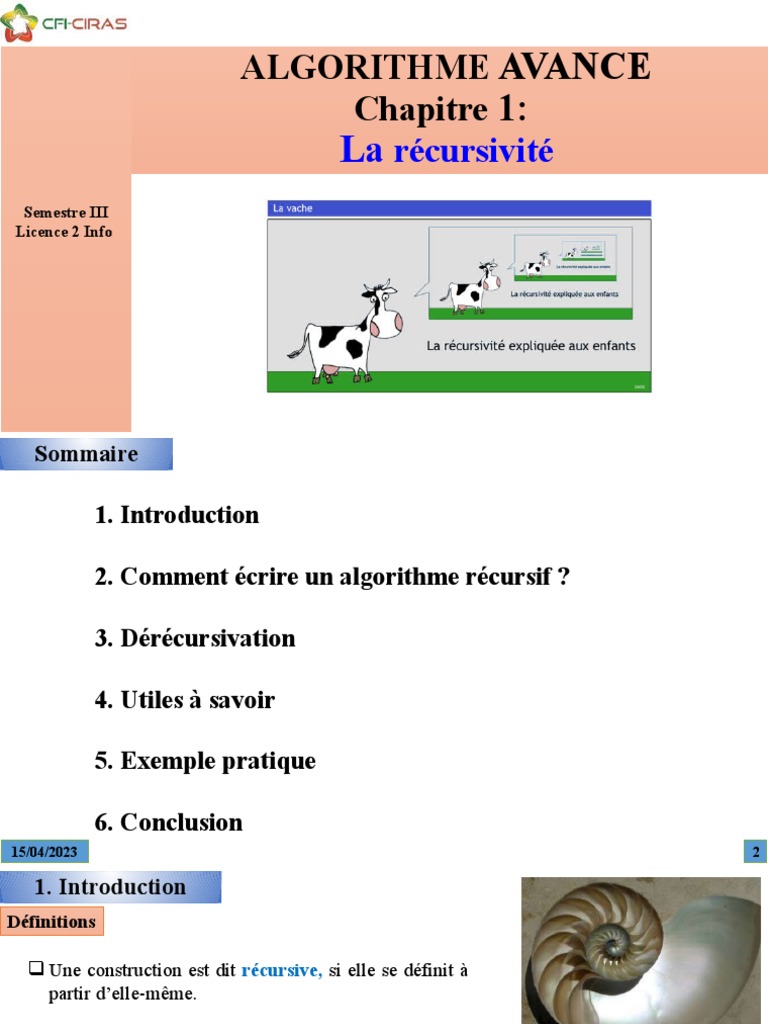 1 - La Recursivite | PDF | Structure de contrôle | Programmation informatique