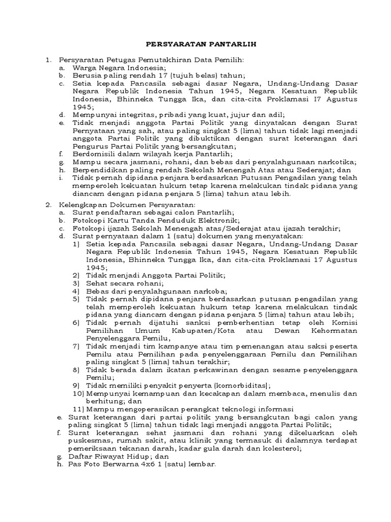 Berkas Formulir Pendaftaran Pantarlih 2024 | PDF Berkas Formulir Pendaftaran Pantarlih 2024 | PDF