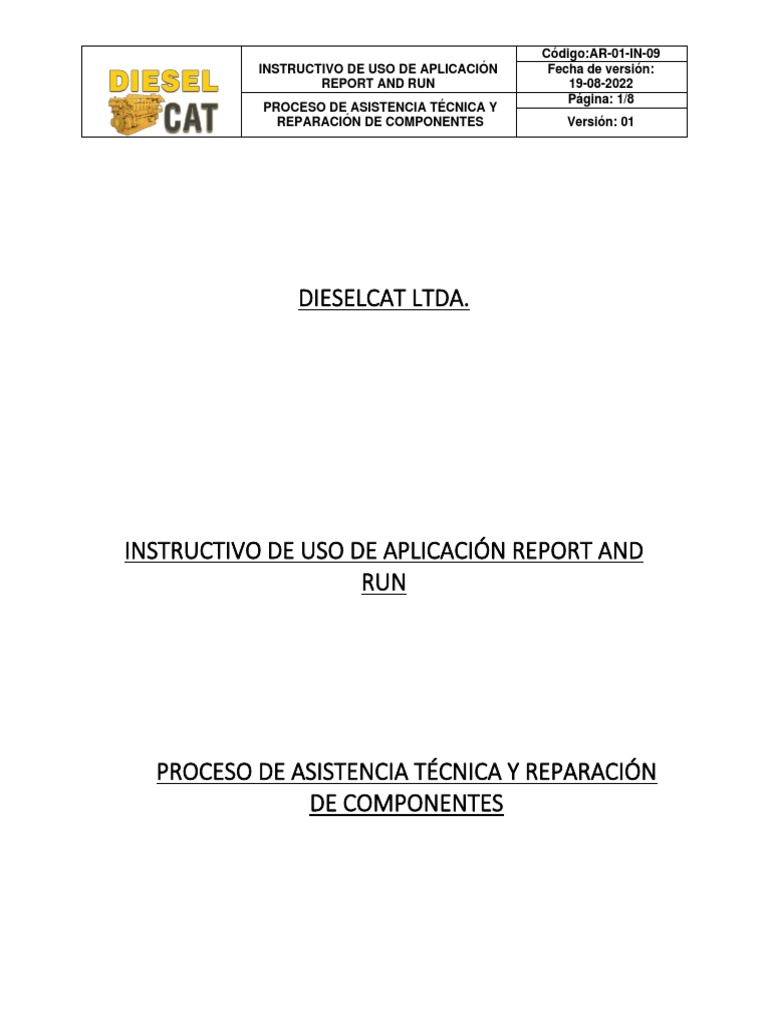 Ar-01-In-09 Instructivo de Uso de Aplicación Report and Run | PDF | Software de la aplicacion ...