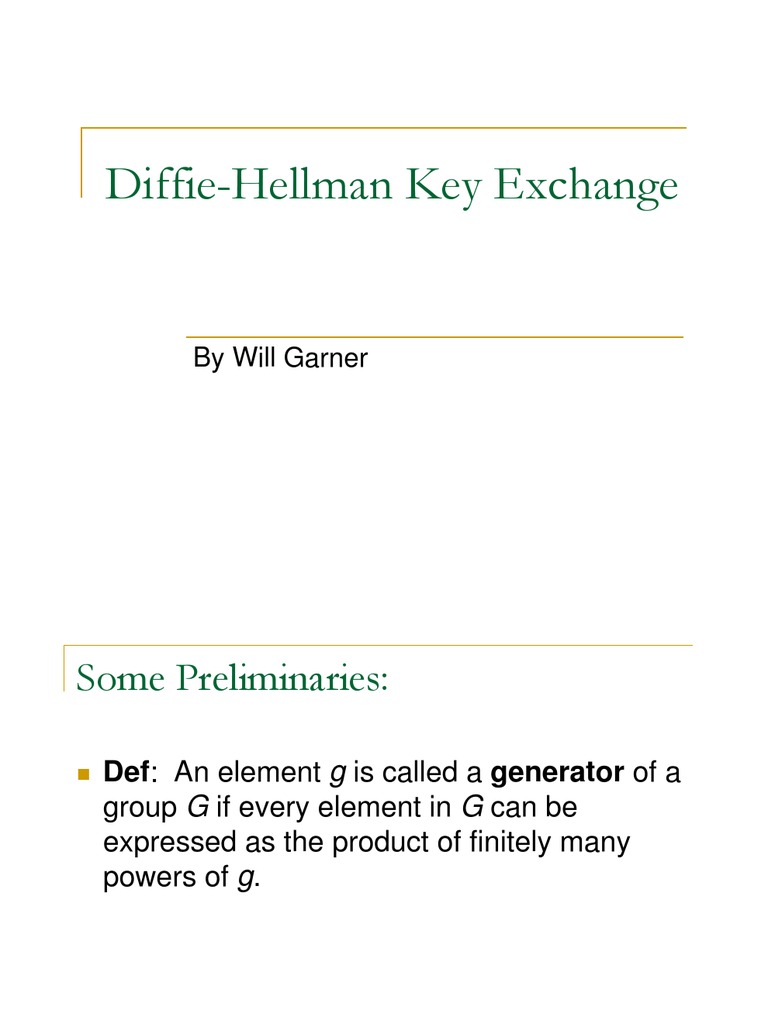 Diffie-Hellman Key Exchange Guide | PDF | Public Key Cryptography | Key ...