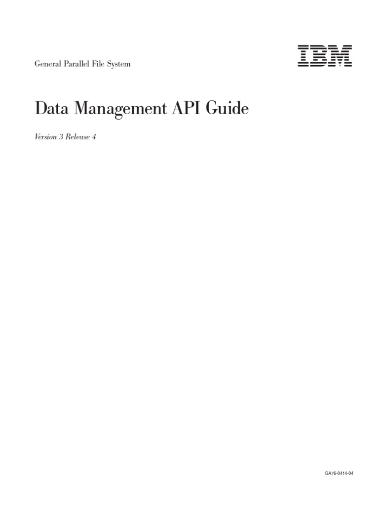 Data Management API Guide: General Parallel File System | PDF | File ...
