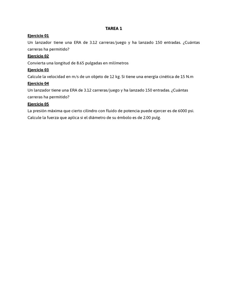 Ejercicio 01: Tarea 1 | PDF