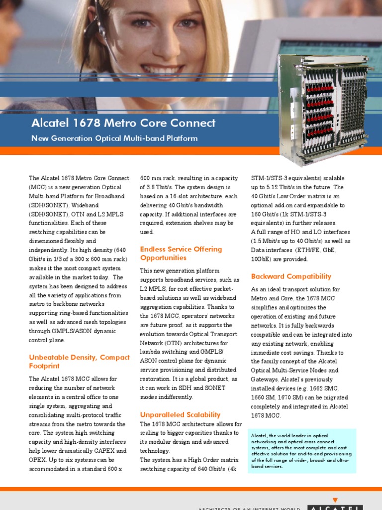 Alcatel 1678 Metro Core Connect: New Generation Optical Multi-Band ...