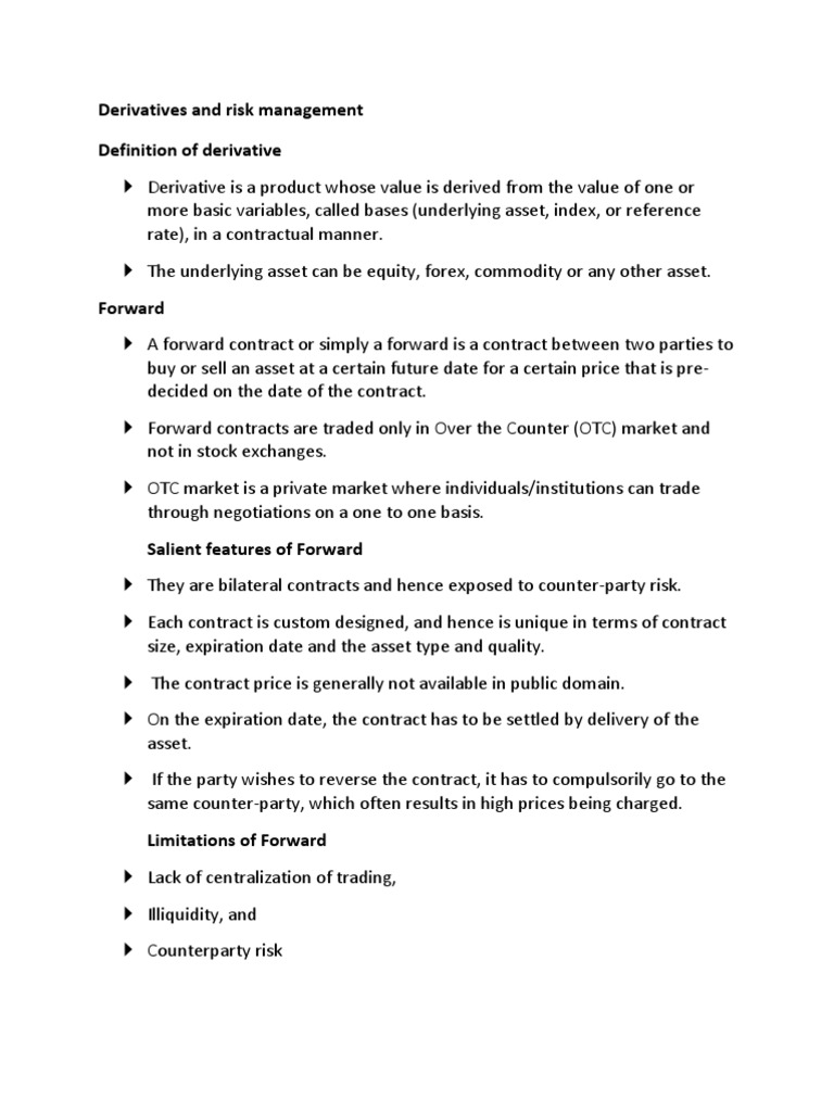 Derivatives and Risk Management | PDF | Option (Finance) | Futures Contract