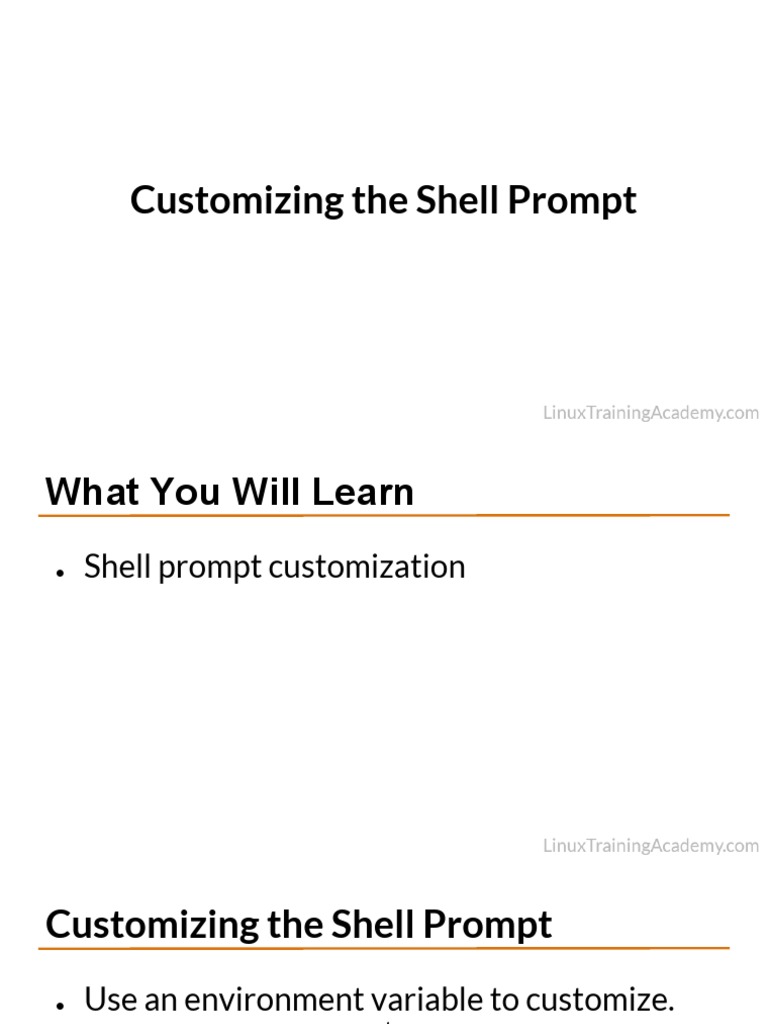 Customizing The Shell Prompt | PDF