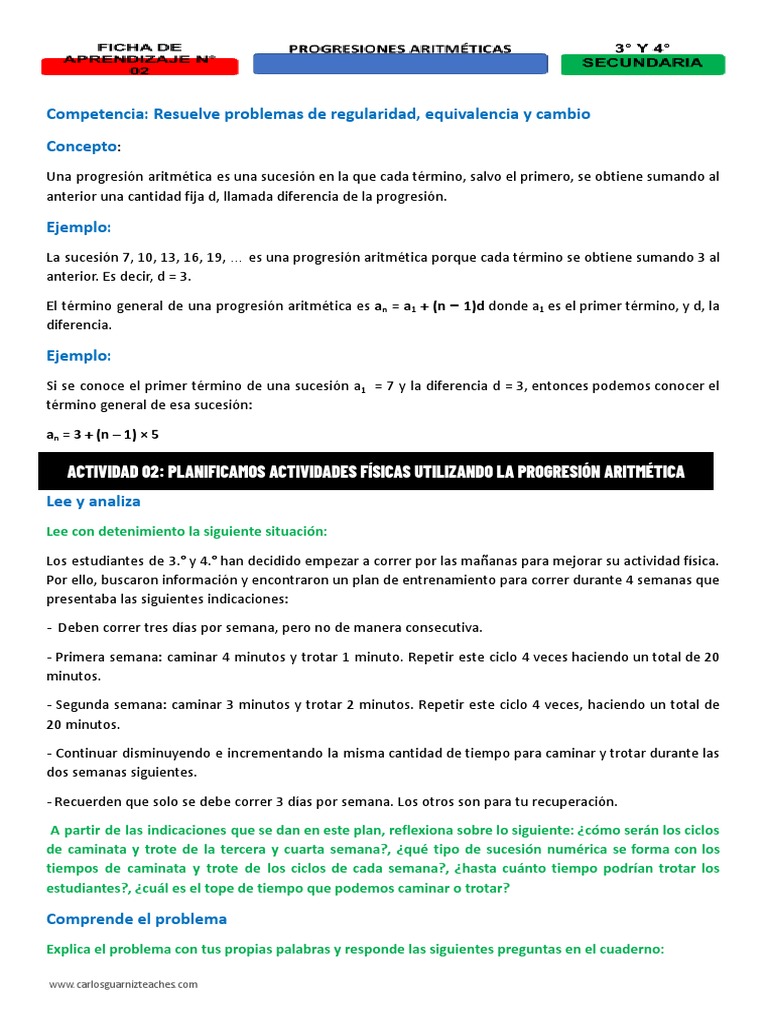 Competencia: Resuelve Problemas de Regularidad, Equivalencia y Cambio ...