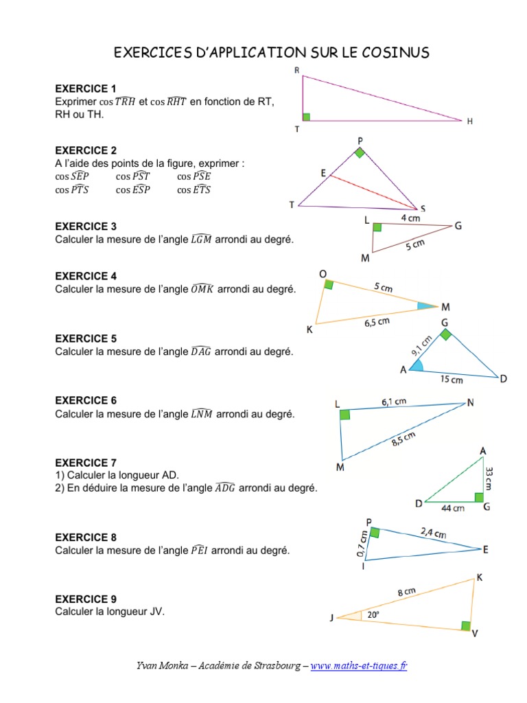 Exo Cos | PDF | Angle | Quantité