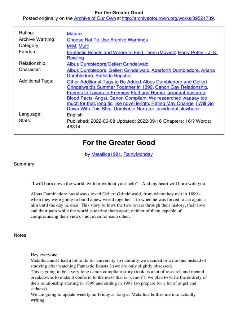 For The Greater Good | PDF