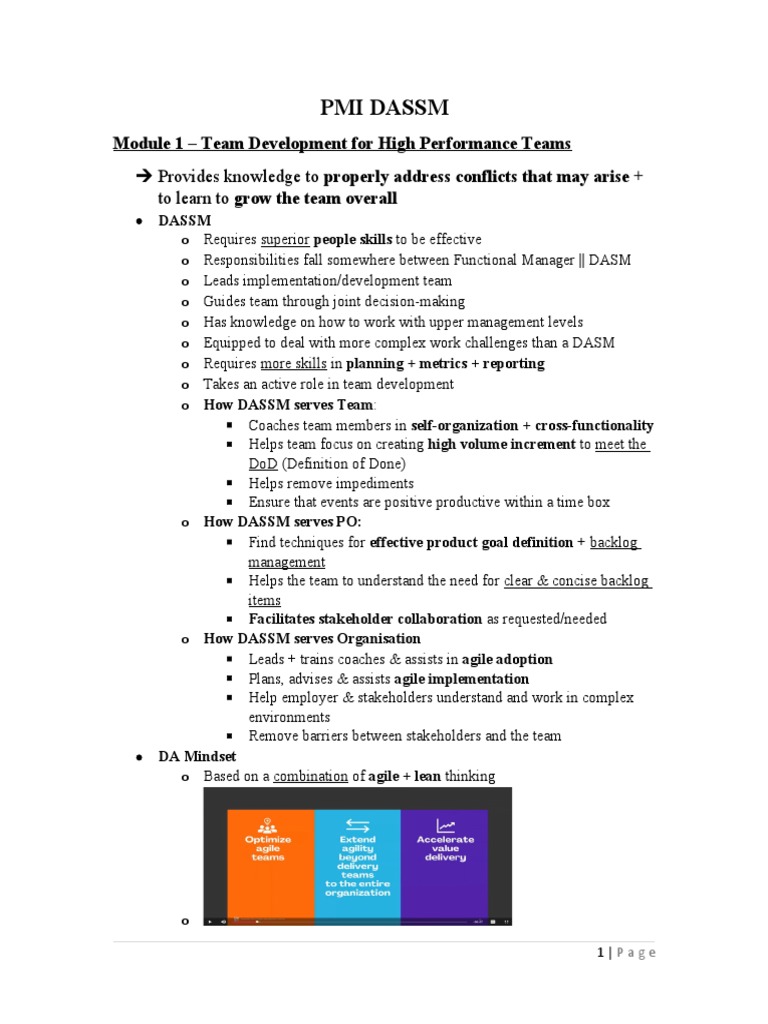 PMI DASSM Team Development | PDF | Emotional Intelligence | Agile ...