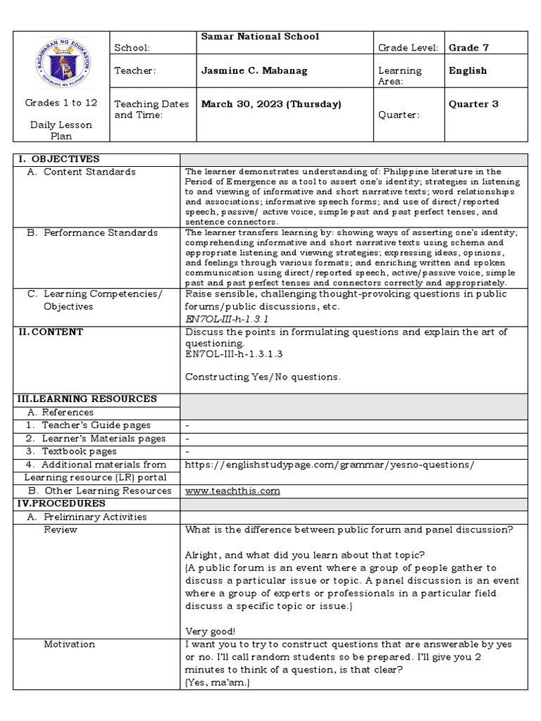 Checked Mabanag - March 30 LP | PDF | Question | Verb