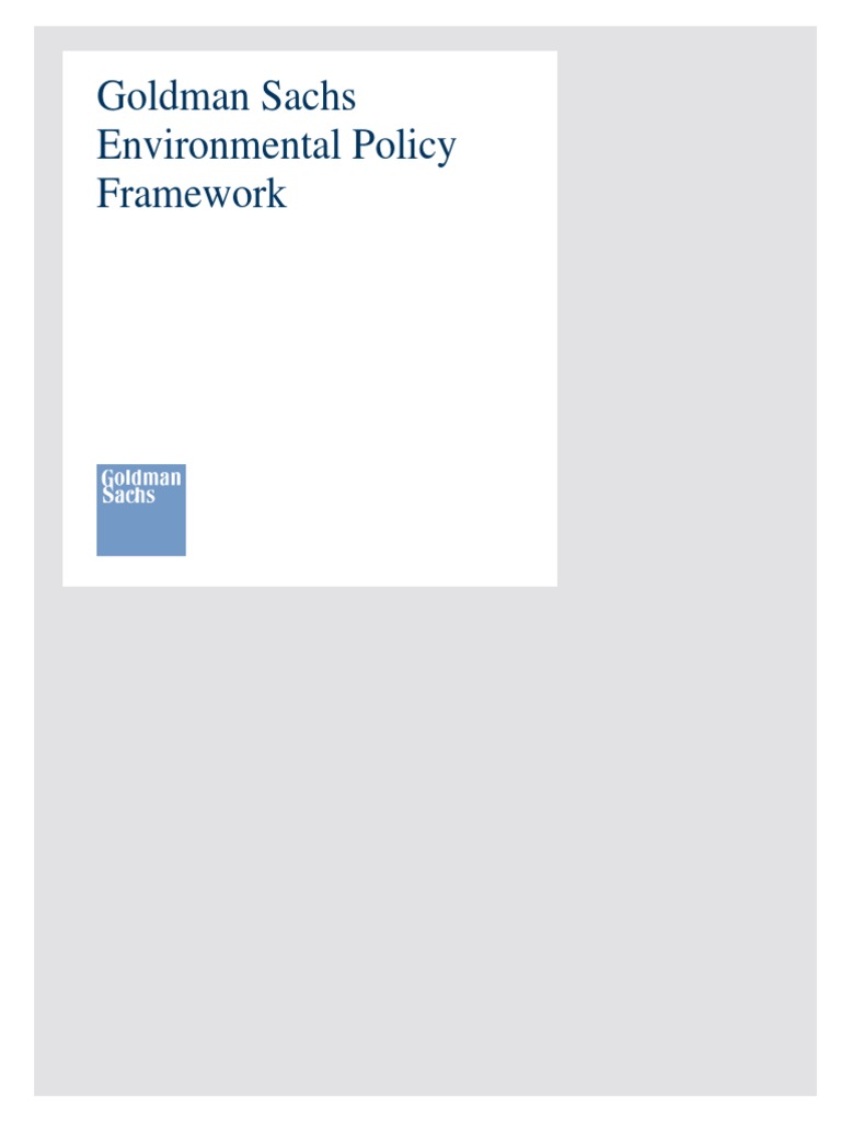 Goldman Sachs Environmental Policy Framework | Download Free PDF ...